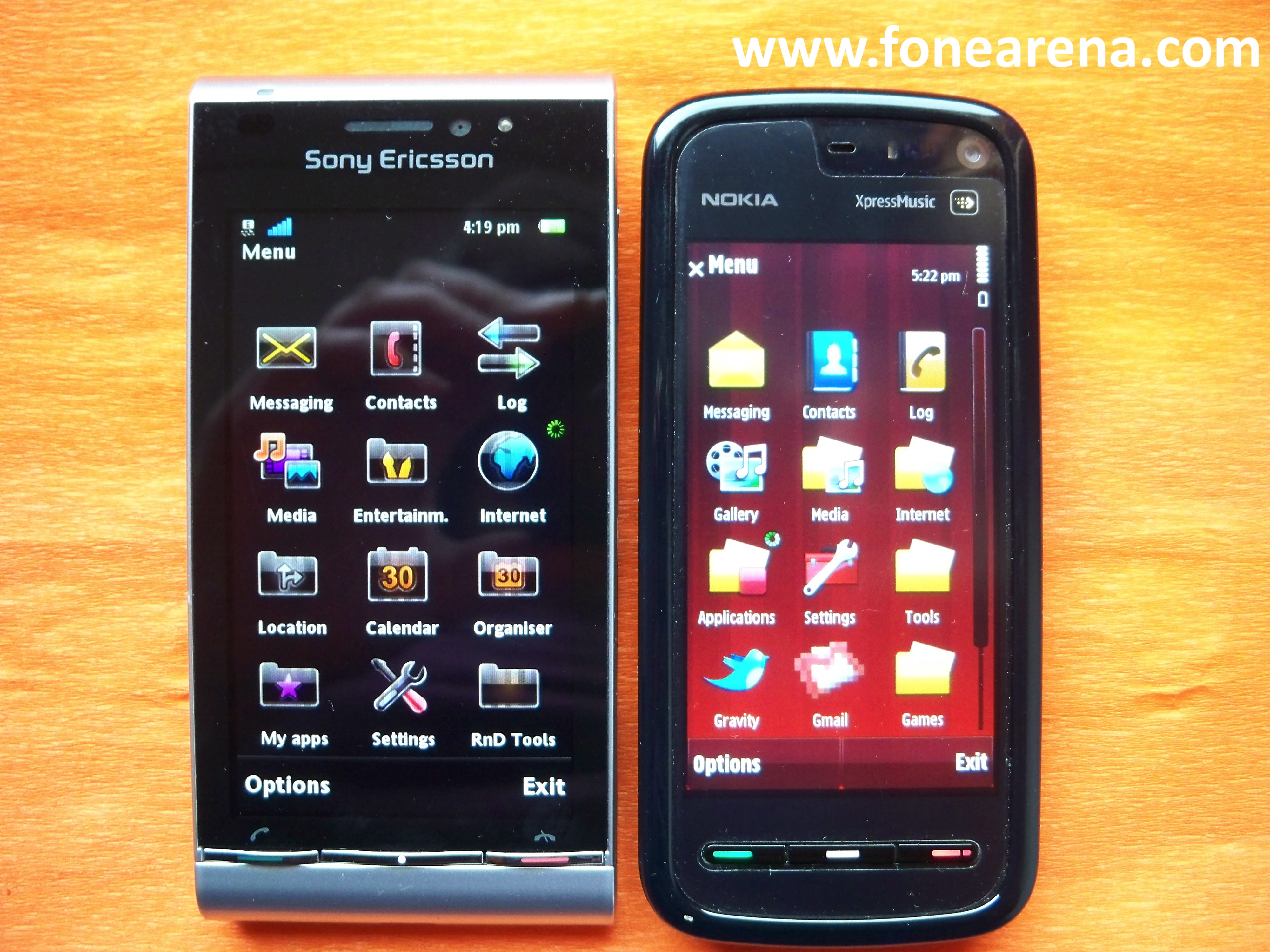 Sony Ericsson Satio VS Nokia N97, 5800 XpressMusic And X6